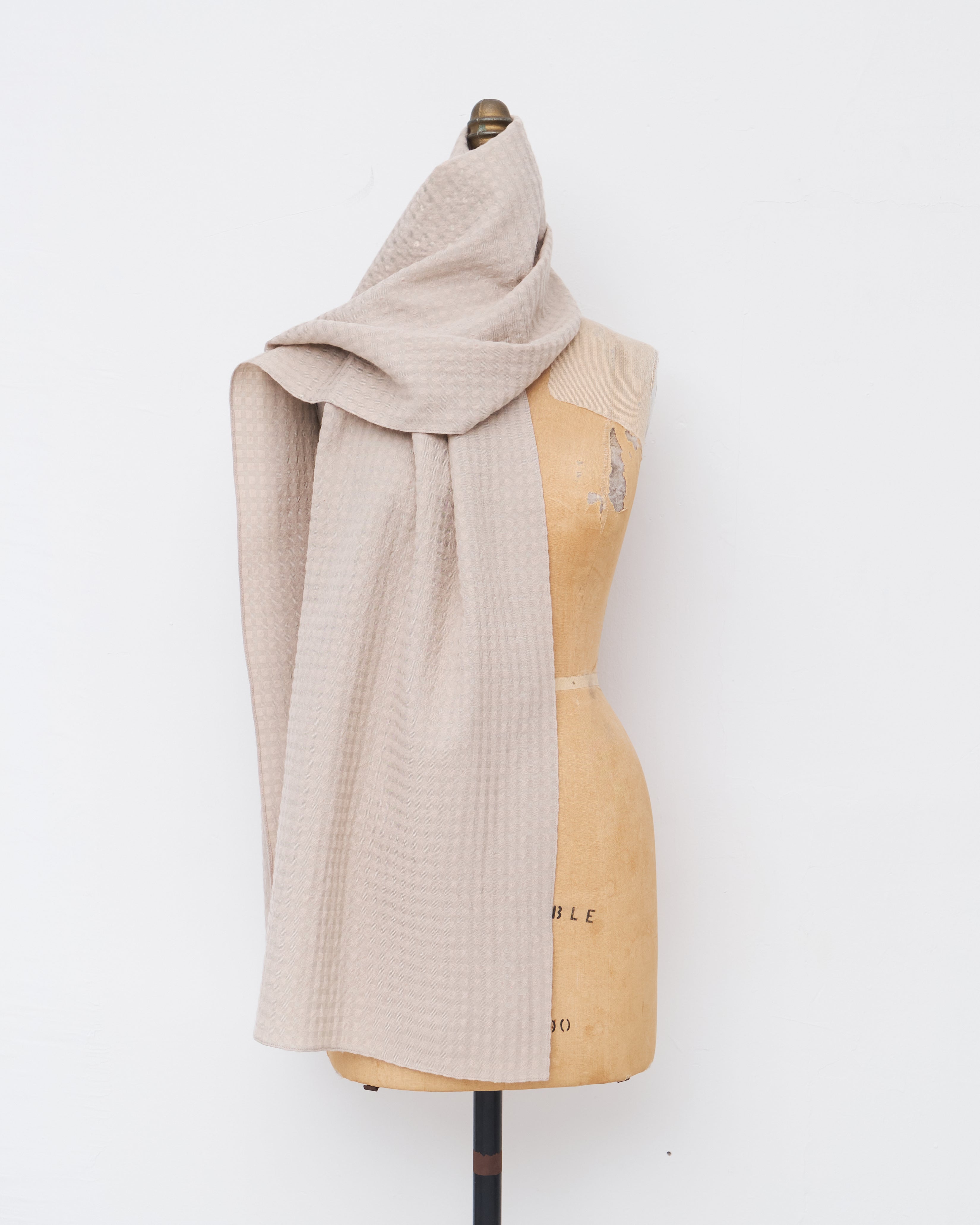 Scarf, Textured Beige Plaid – Colbo