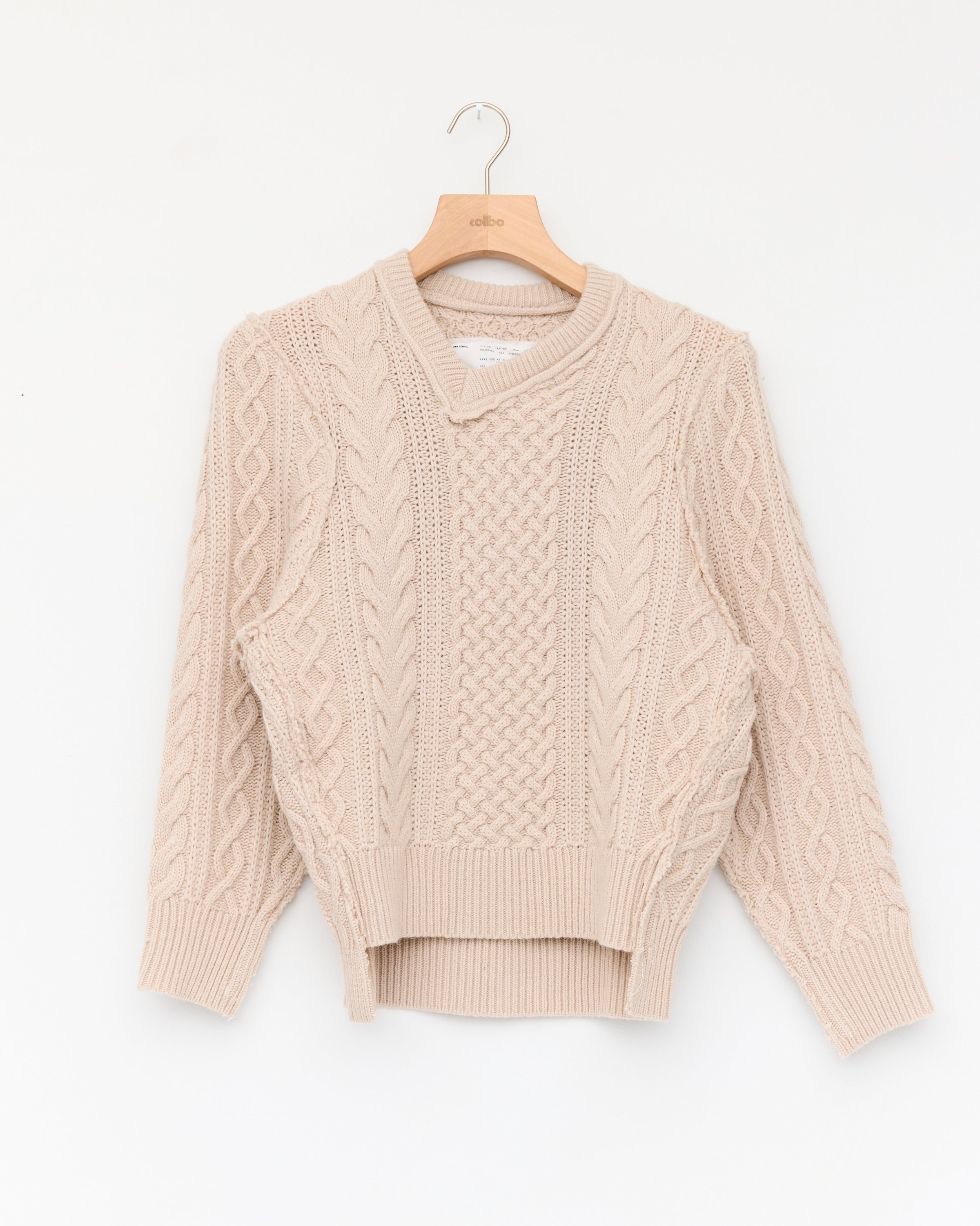 Frankenstein Cable Knit, Natural Off-White – Colbo
